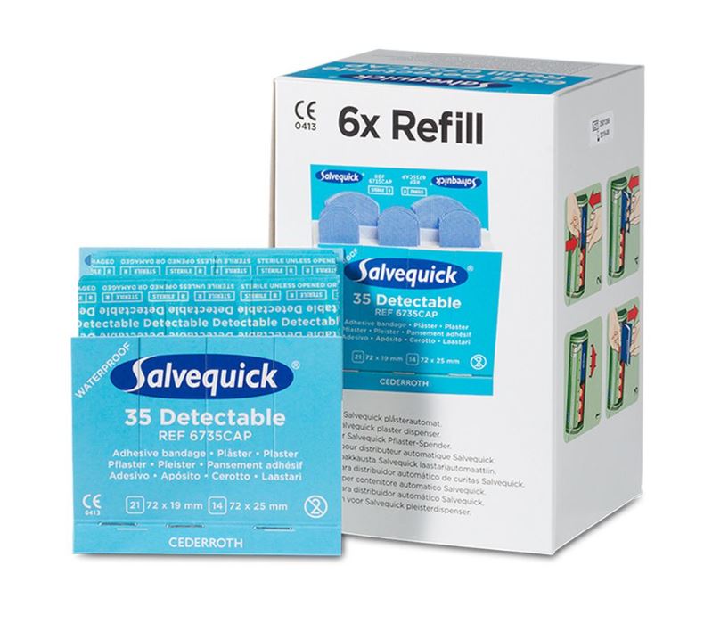 Salvequick detectable assorti 51030127 navulling 35 blauwe pleisters