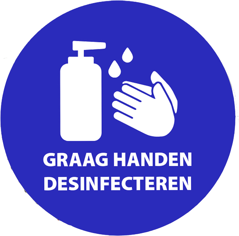 Pictogram handen desinfecteren (9cm)
