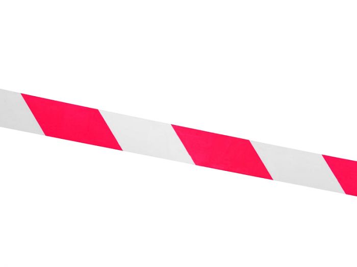 Afzetlint op rol 100 mtr. rood-wit